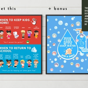 Childcare Sick Policy Poster, Wash Your Hands Sign (PDF) - Etsy