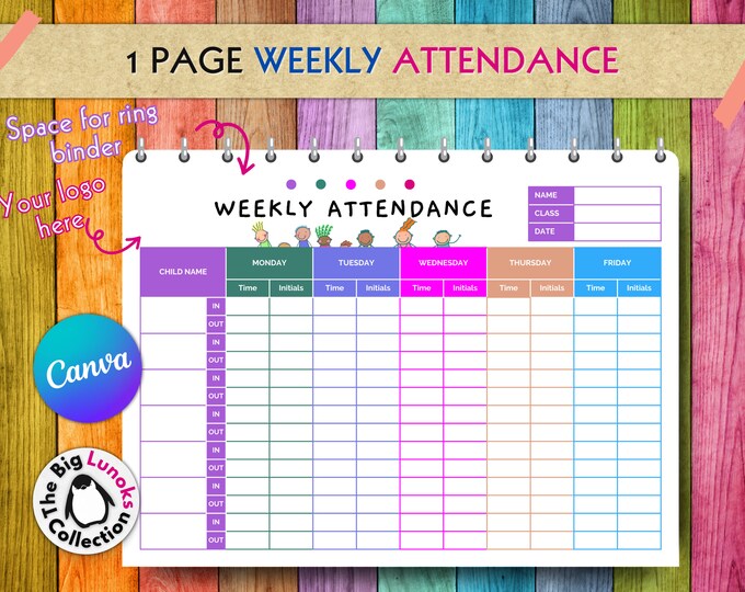 Sign in Sheet, Daycare, Childcare, Preschool, State Paperwork, Center ...
