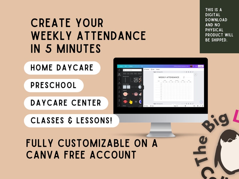 Printable Sign in and Sign Out Sheet for Daycare Weekly Attendance Log ...