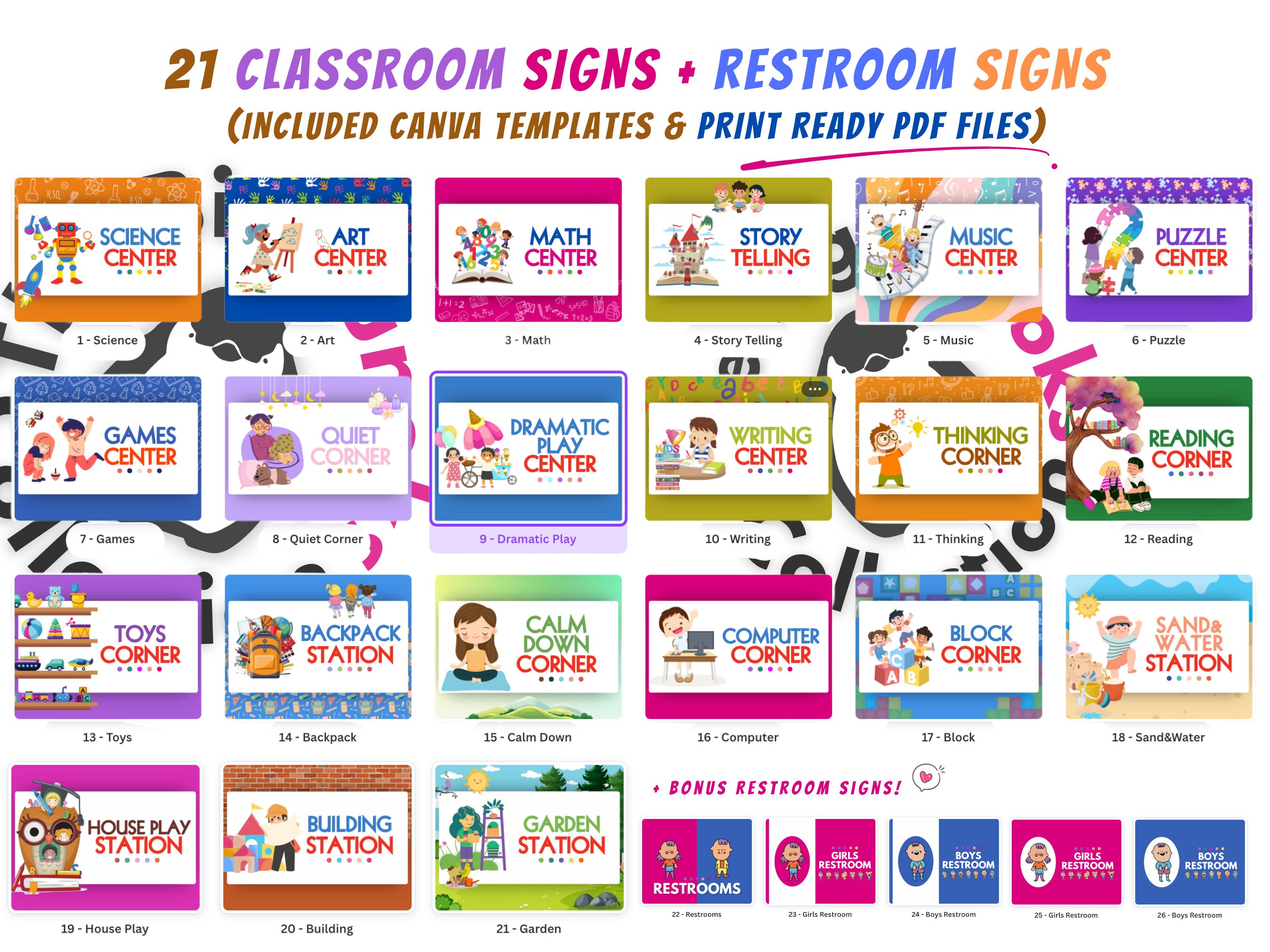 Editable & Printable Daycare Classroom Signs | Preschool Corner ...