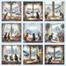 Watercolor Cat Digital Paper Art Prints Cats by the Window Winter ...