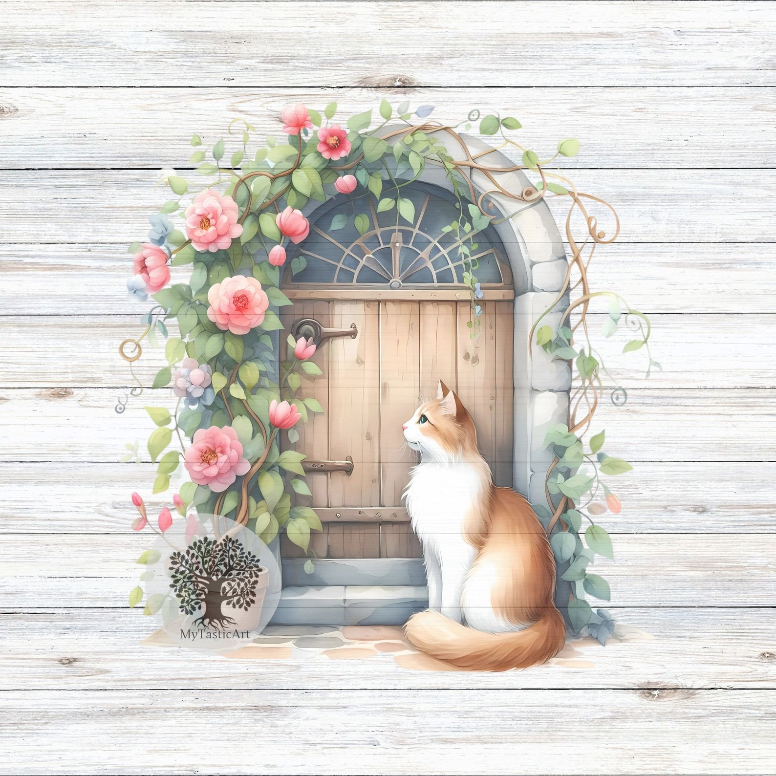 Watercolor Cats Clipart Digital Art Prints Cottagecore Cat Lover PNG ...