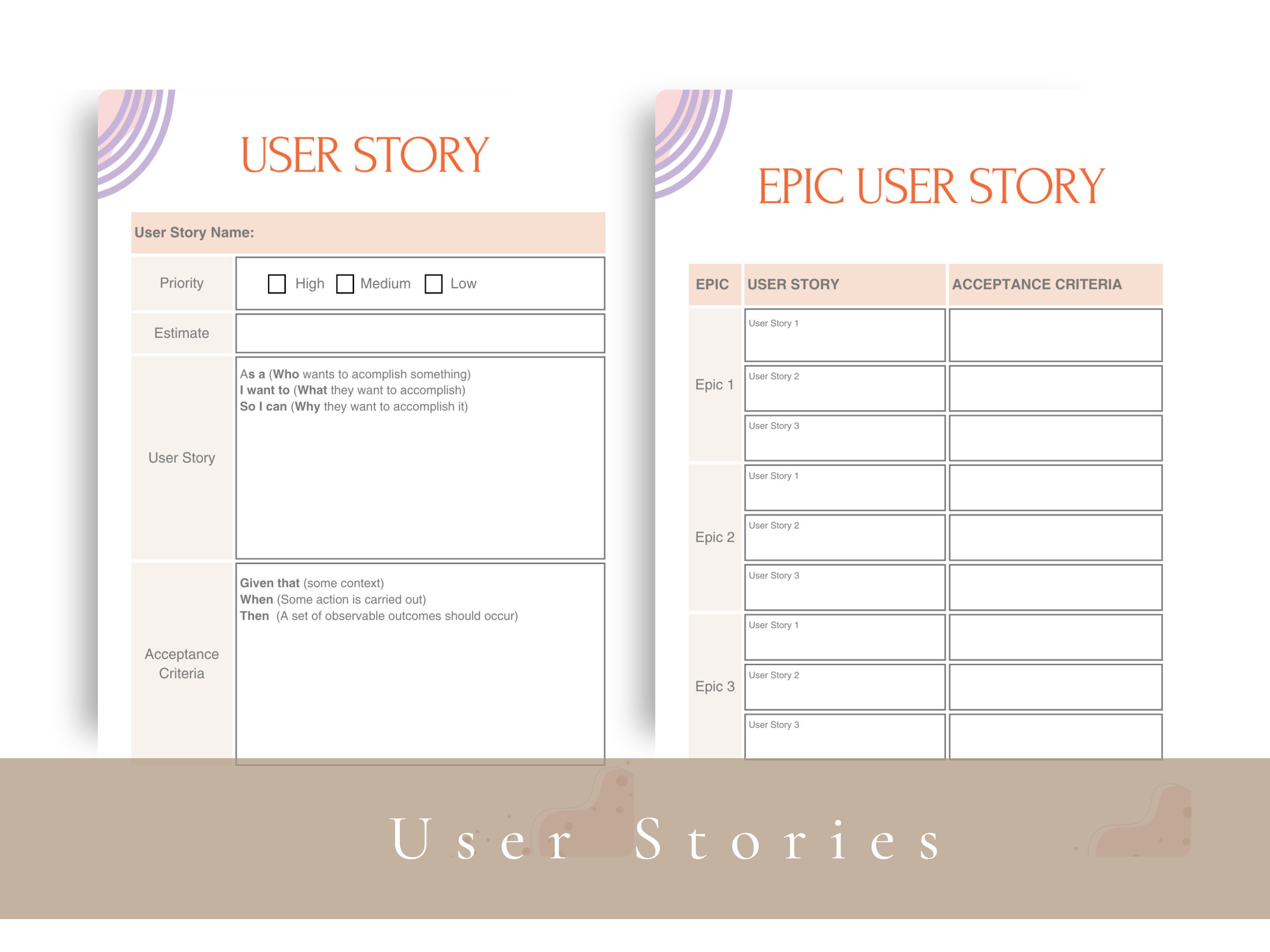 User Story Template | Product Owner | Project Manager | Agile | Scrum ...