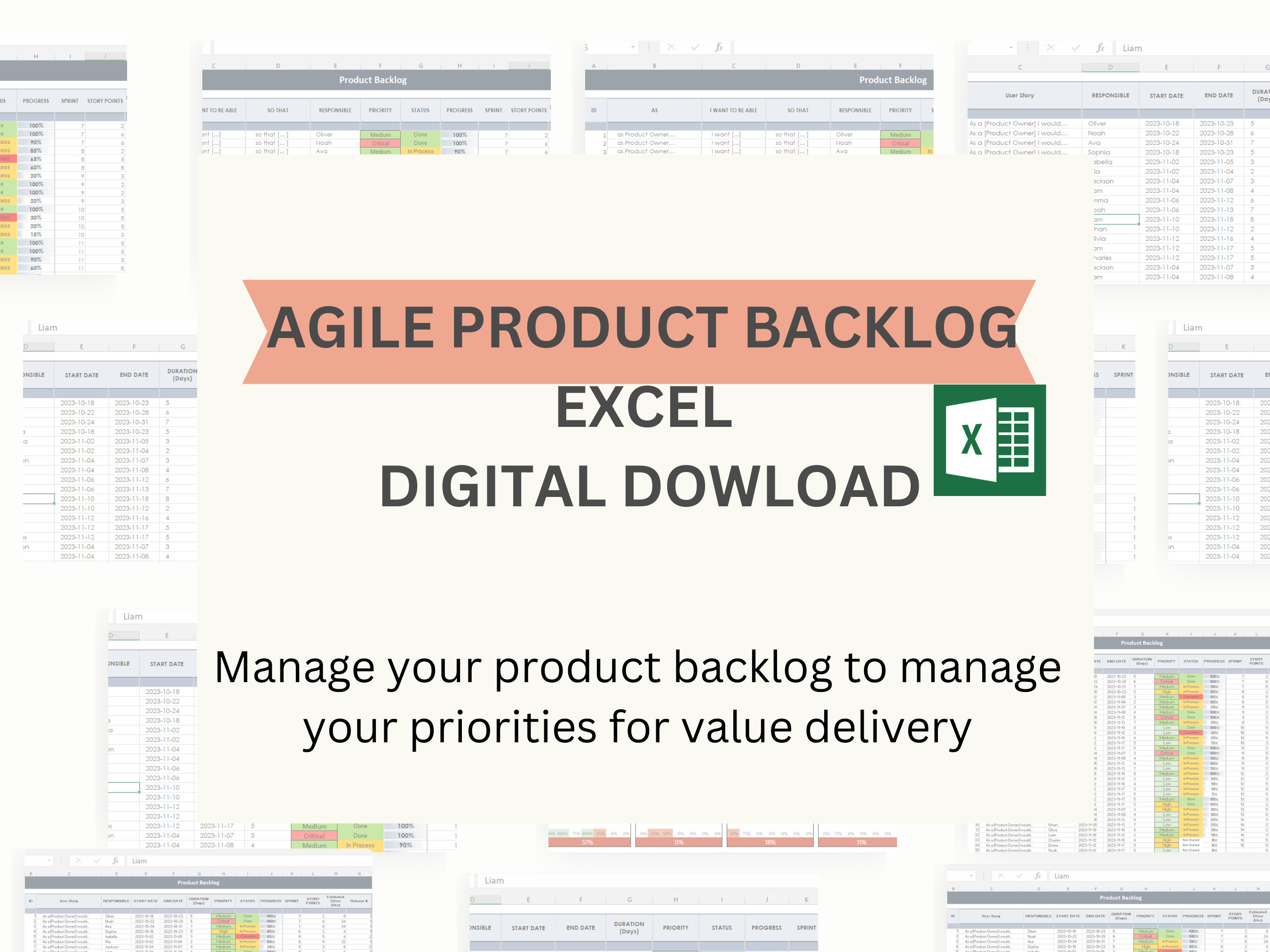Agile Product Backlog Agile Project Management Framework Product Owners ...