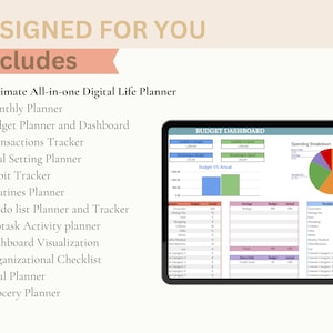 All in One Life Planner Templates for Google Sheets, Digital Personal ...