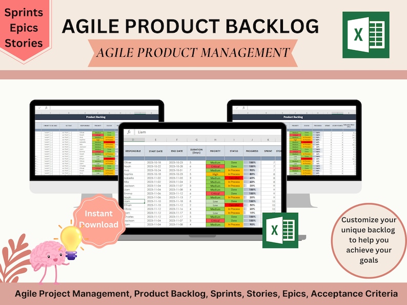 Agile Product Backlog Agile Project Management Framework Product Owners ...