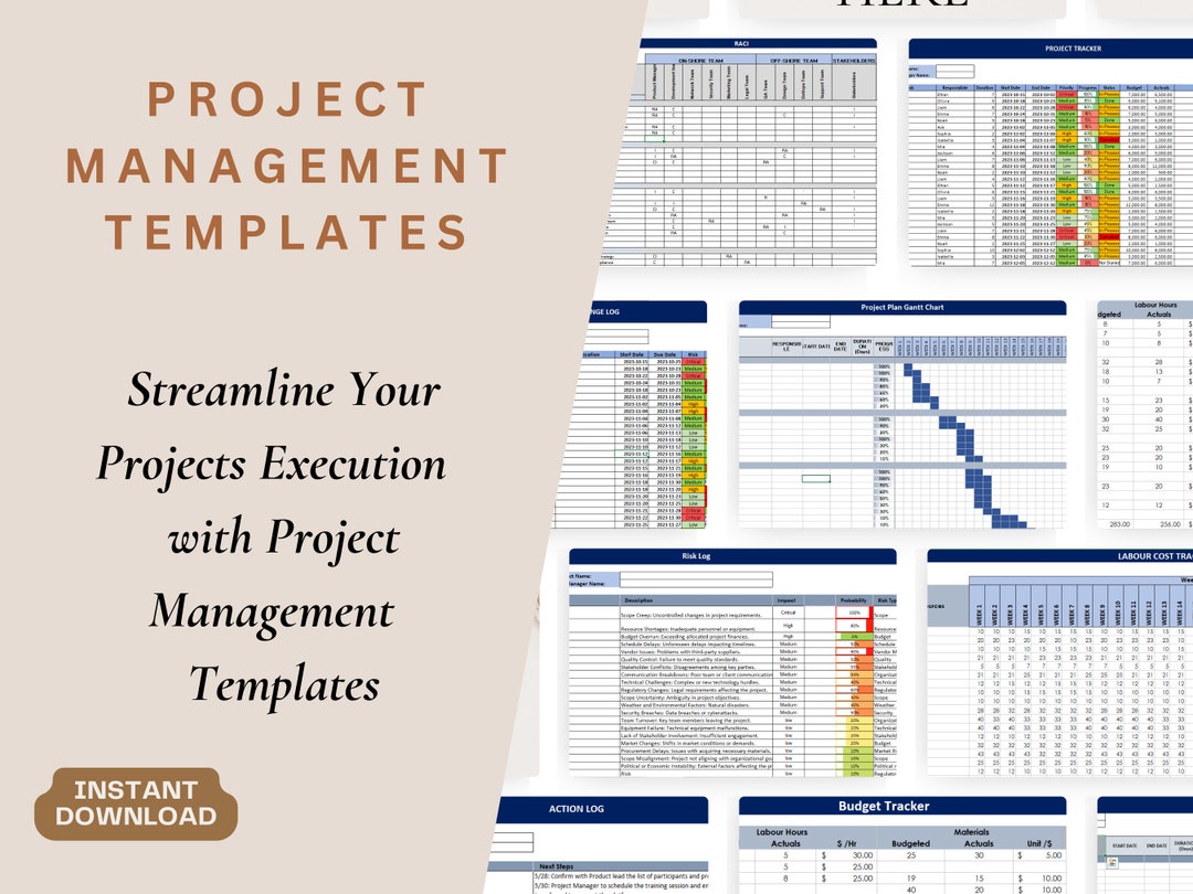 Project Management Templates Project Manager Tools Project - Etsy
