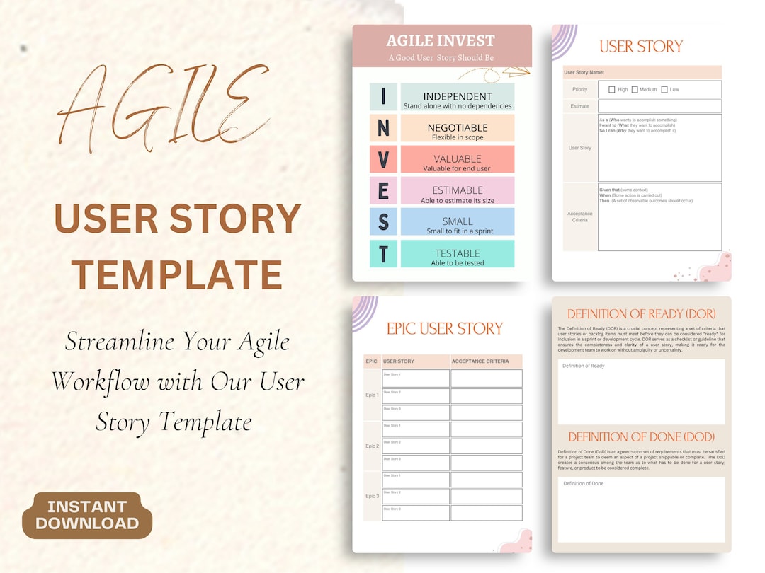 User Story Template | Product Owner | Project Manager | Agile | Scrum ...