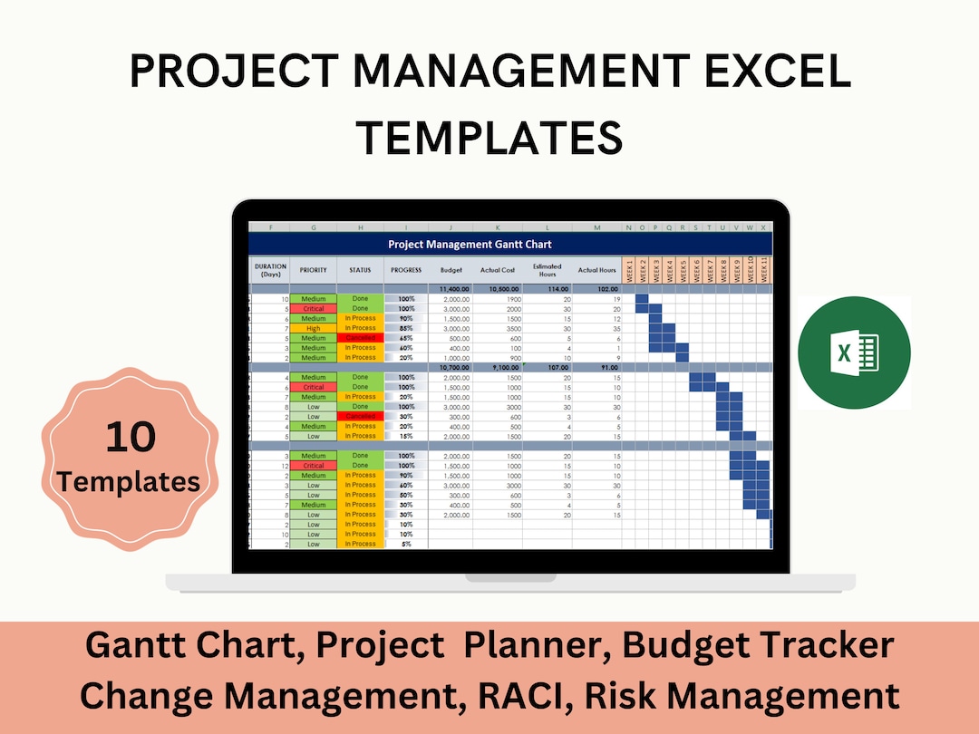 Project Management Excel Templates, Project Planner, Project Tracker ...