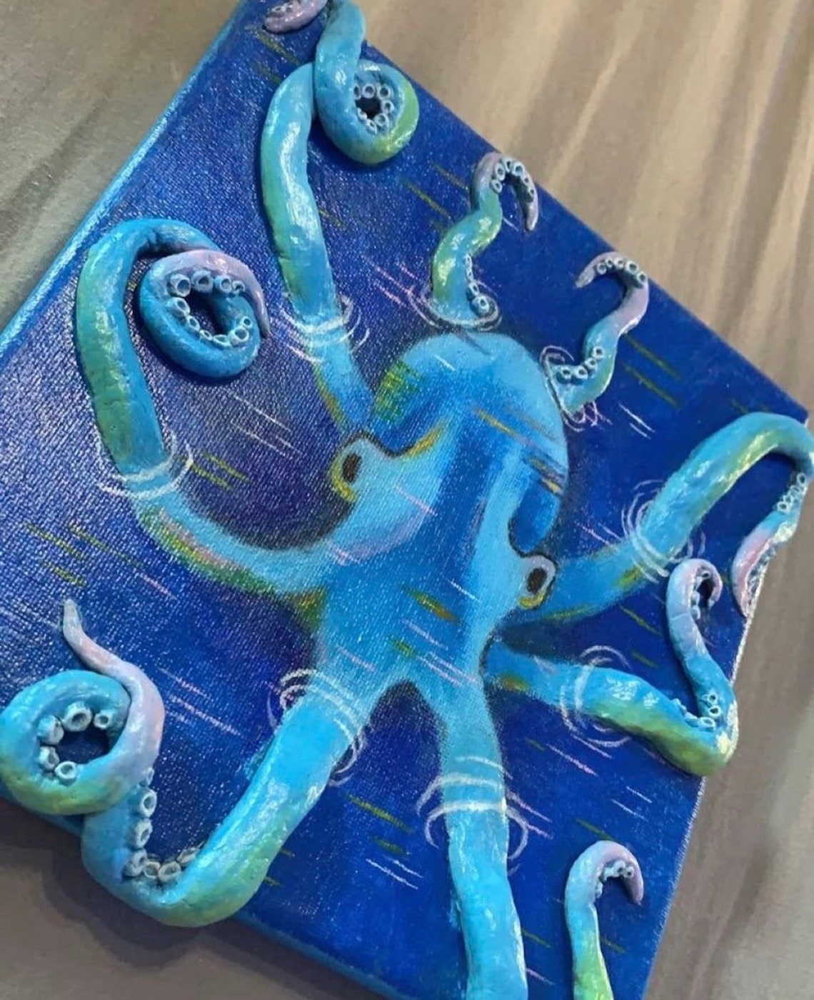 3D Octopus on Canvas 8inch-8inch - Etsy
