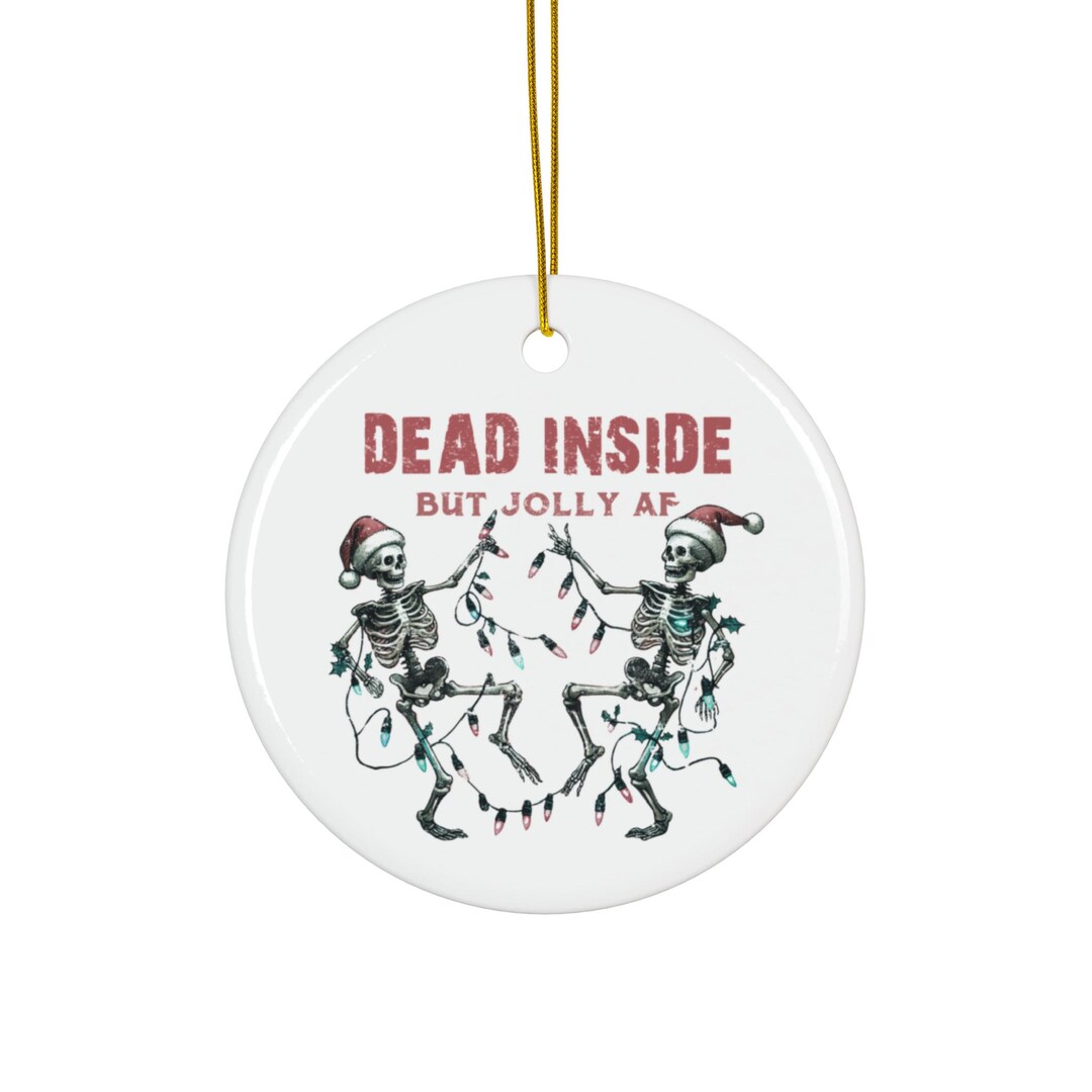 Skelton Christmas Ceramic Ornament, Holiday Decoration, Xmas Gift ...