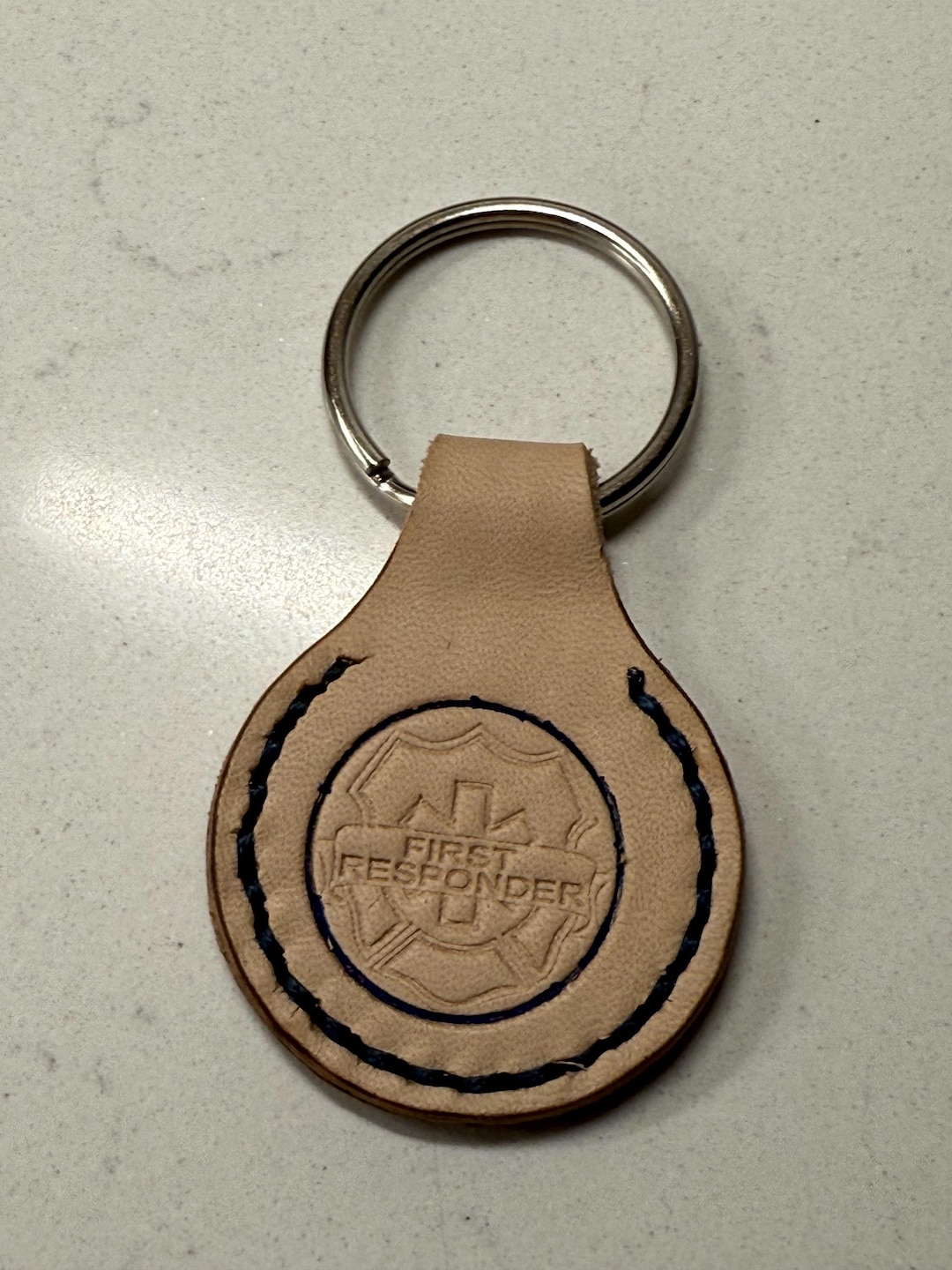 Handmade First Responder Leather Keychain: Hero Gift - Etsy