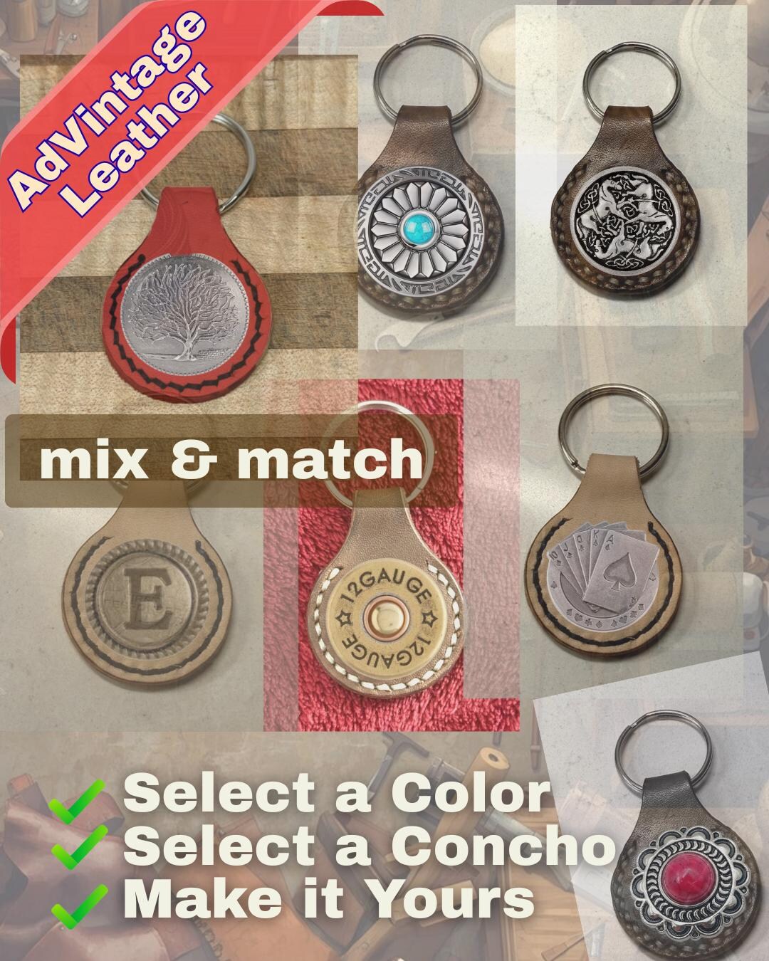 Personalized Keychain – Personalized Concho, Color & Thread ...