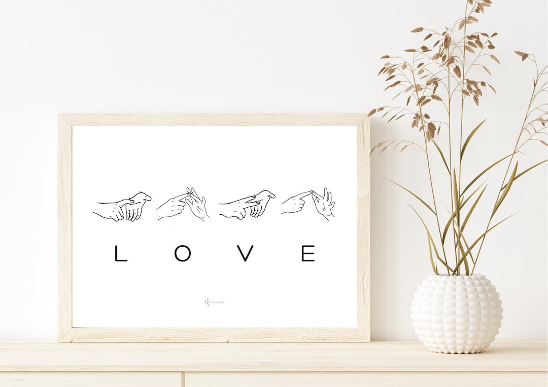 AUSLAN Custom Name Print | DIGITAL DOWNLOAD | Minimalist Artwork ...