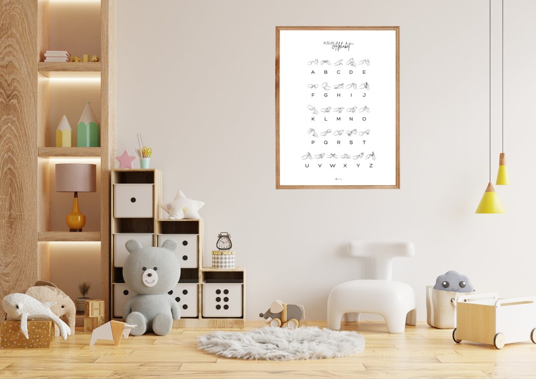 AUSLAN Alphabet Poster | DIGITAL DOWNLOAD | Minimalist Artwork | Home ...