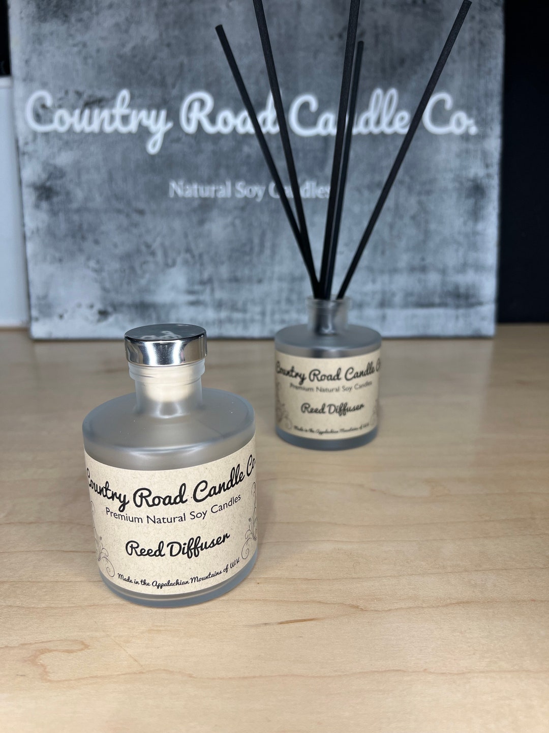 Frosted Reed Diffuser Set All Natural 2oz Reed Diffuser Oil Reed Sticks ...