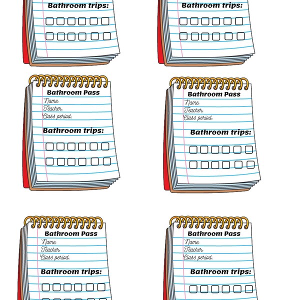 Bathroom Pass Printable - Etsy