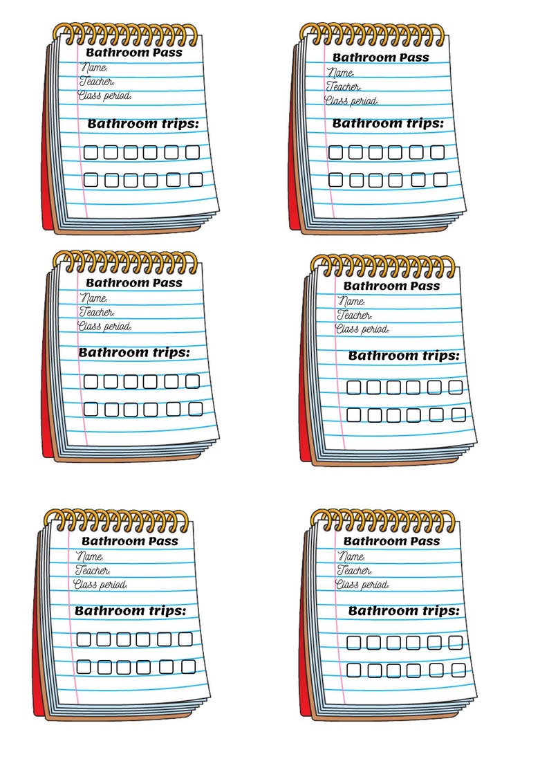 Printable Bathroom Pass - Etsy