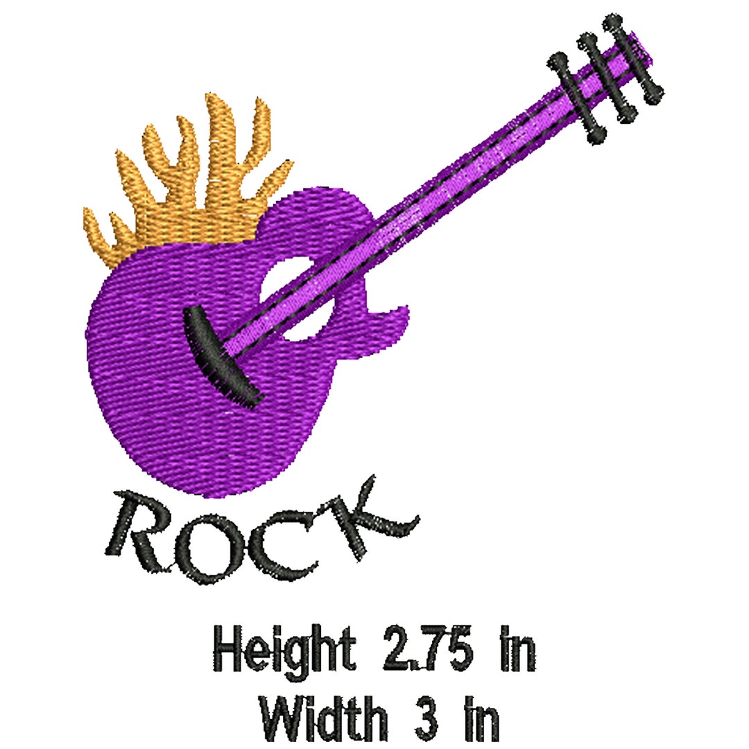 Guitar Embroidery Design, Guitar Embroidery Files, Guitar Machine ...
