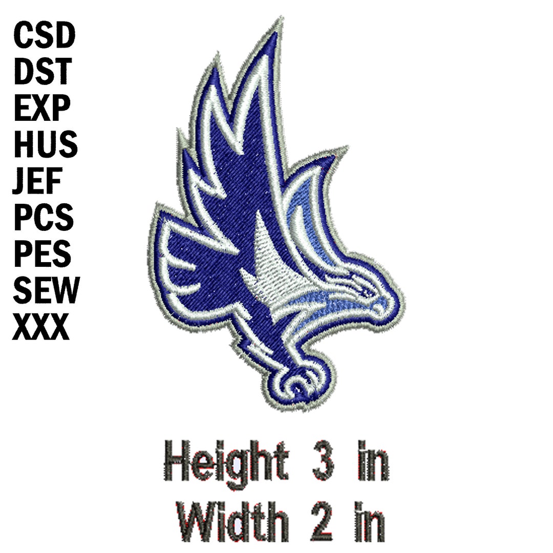 Embroidery Eagle Patch, Blue Eagle Design With White Accents, Instant ...
