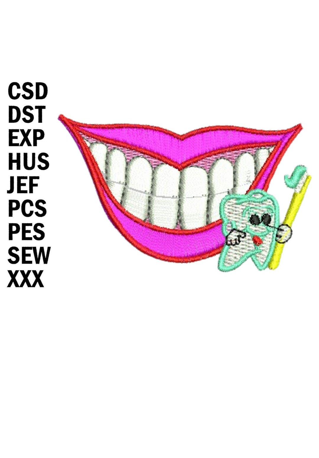 Teeth Embroidery Design, Dentist Tooth Design, Lips Machine File - Etsy