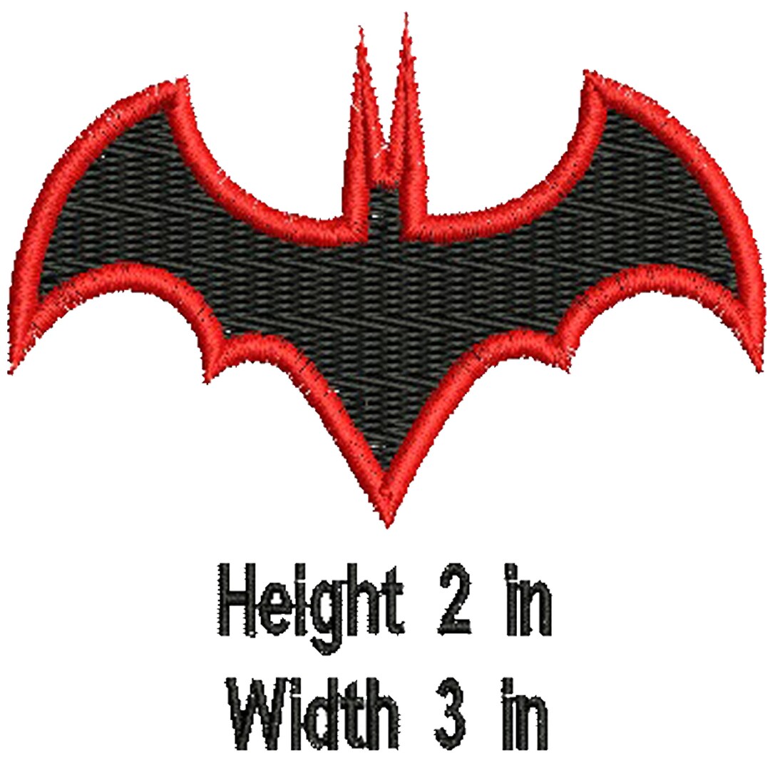 Black and Red Logo Embroidery Patch Bold Machine Embroidery Design, Red ...