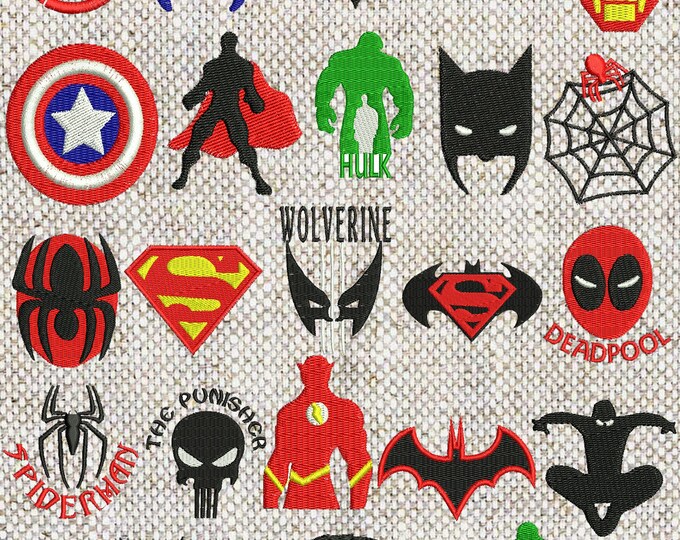 Superhero's Comic Machine Embroidery Design Bundle, Fan Art Super Hero ...