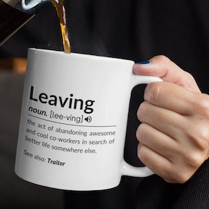Personalized Leaving Mug: Funny Work Colleague Gift - Etsy