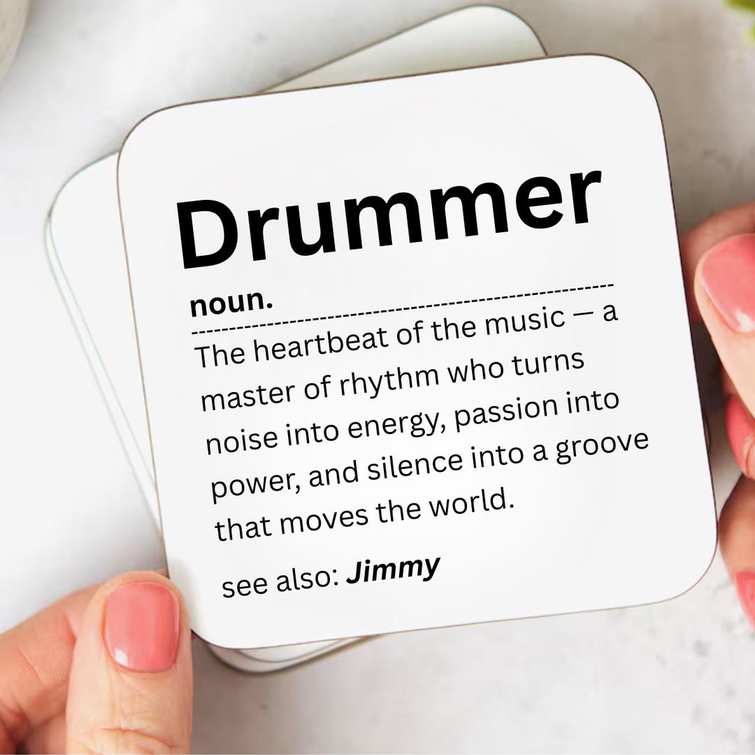 Personalized Drummer Definition Coaster: Musician Gift - Etsy