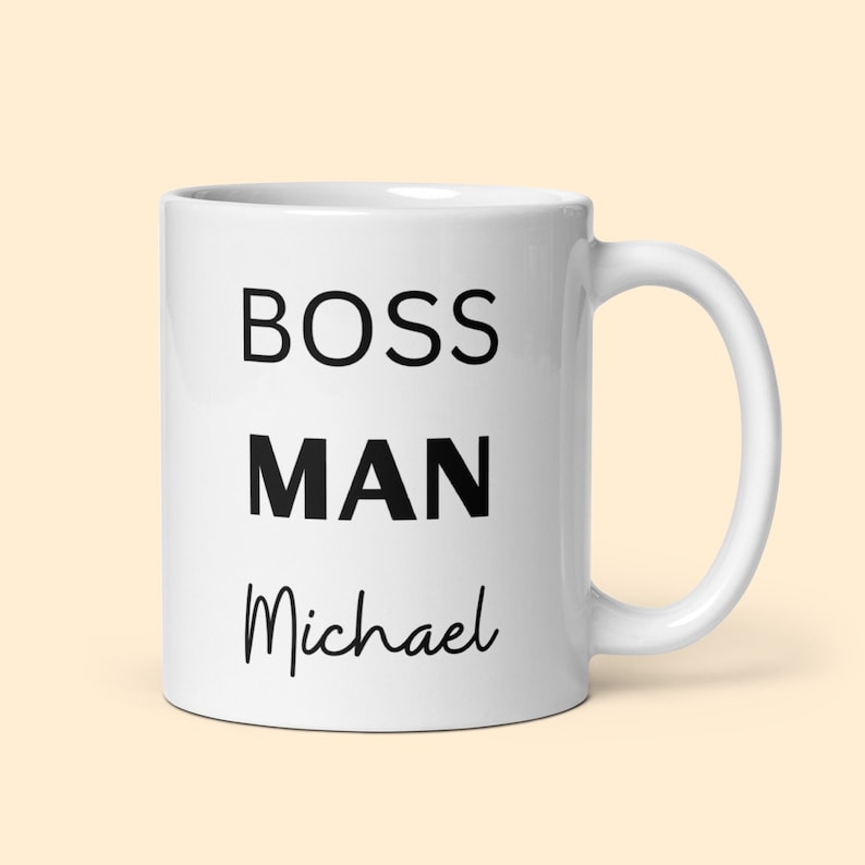 Personalised Boss Man Mug for Men Managers Leaving Gifts Leaving Gift ...