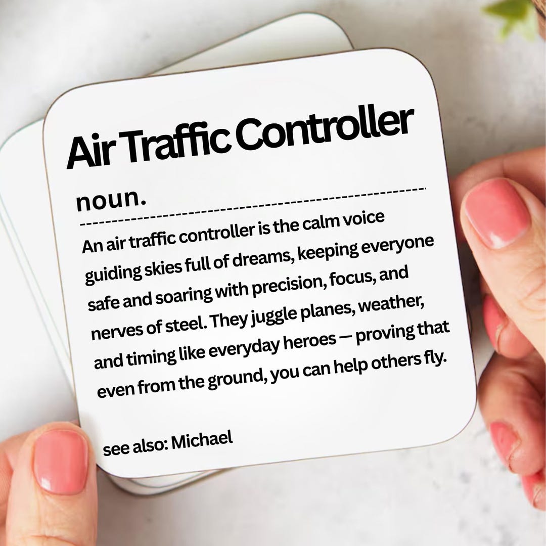 Personalised Air Traffic Controller Coaster - Custom Name ATC Gift - Etsy
