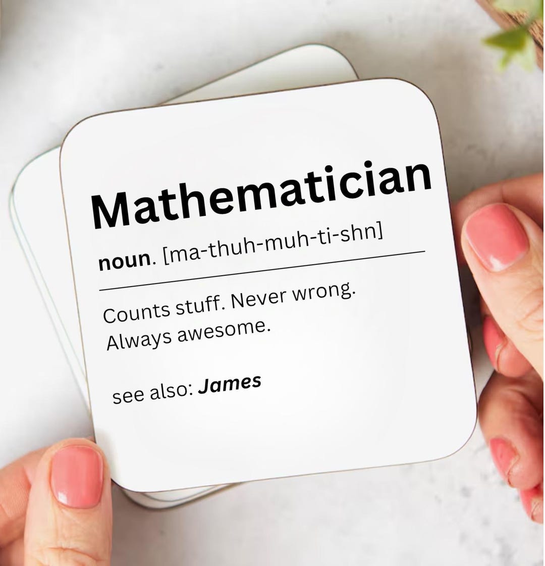 Personalised Funny Mathematician Coaster - Novelty Maths Teacher Gift ...
