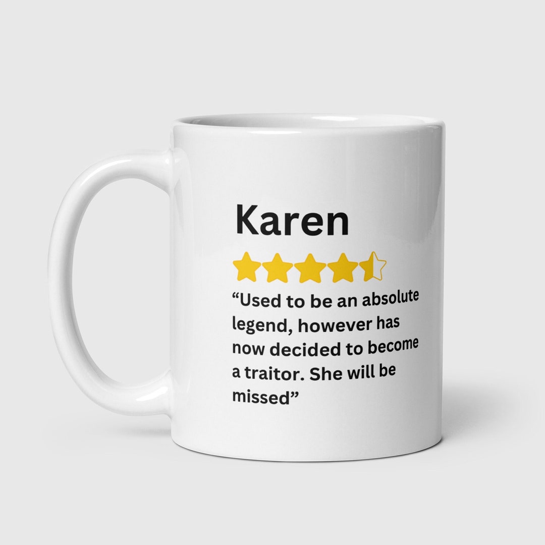 Leaving Review Mug-double Sided Personalised Leaving Mug-leaving Gift ...