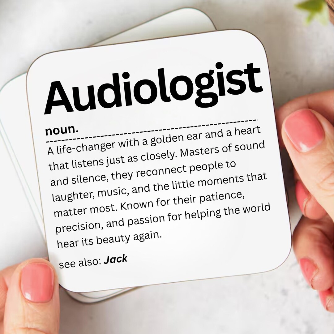 Personalised Audiologist Definition Coaster: Audiology Gift - Etsy