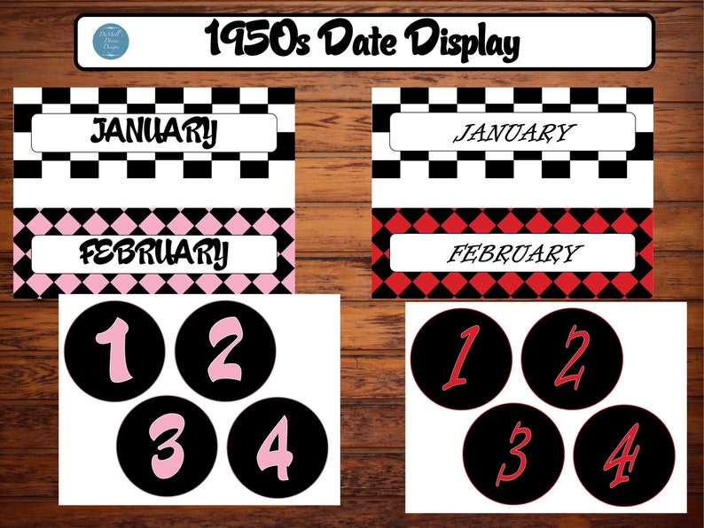 1950s Style Classroom Decor Bundle. Print and Cut Headers, Banners ...