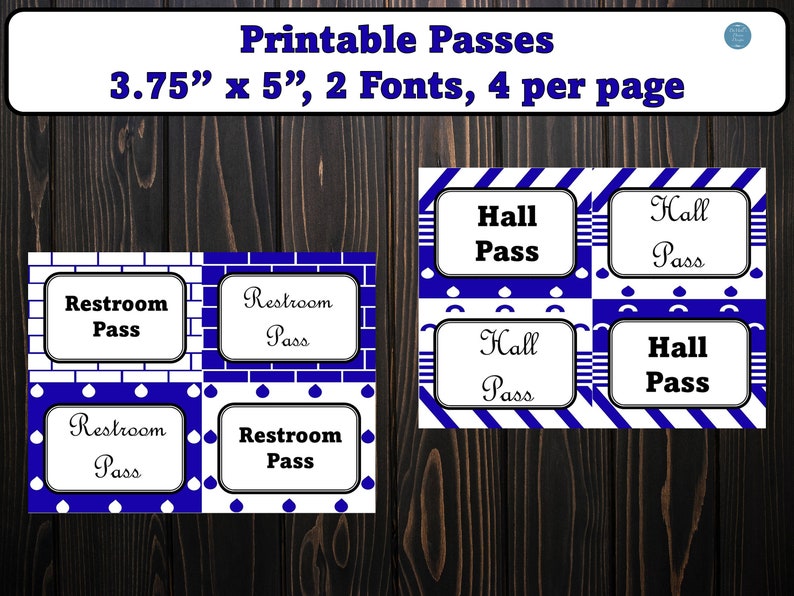 White and Royal Blue School Signs: Classroom Decor (digital Download ...