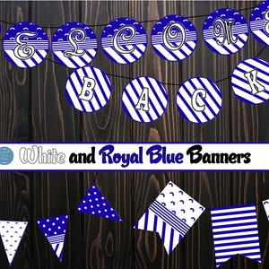 School Colors: White and Royal Blue Classroom Decor Bundle for Middle ...