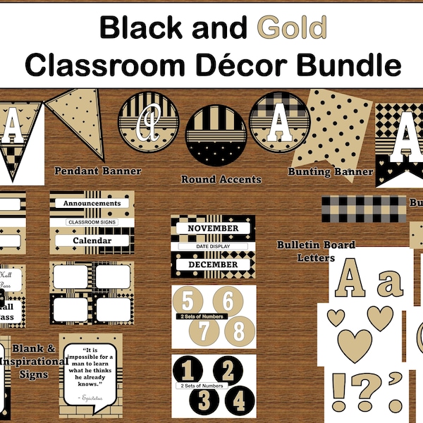 Black and Gold Decor - Etsy