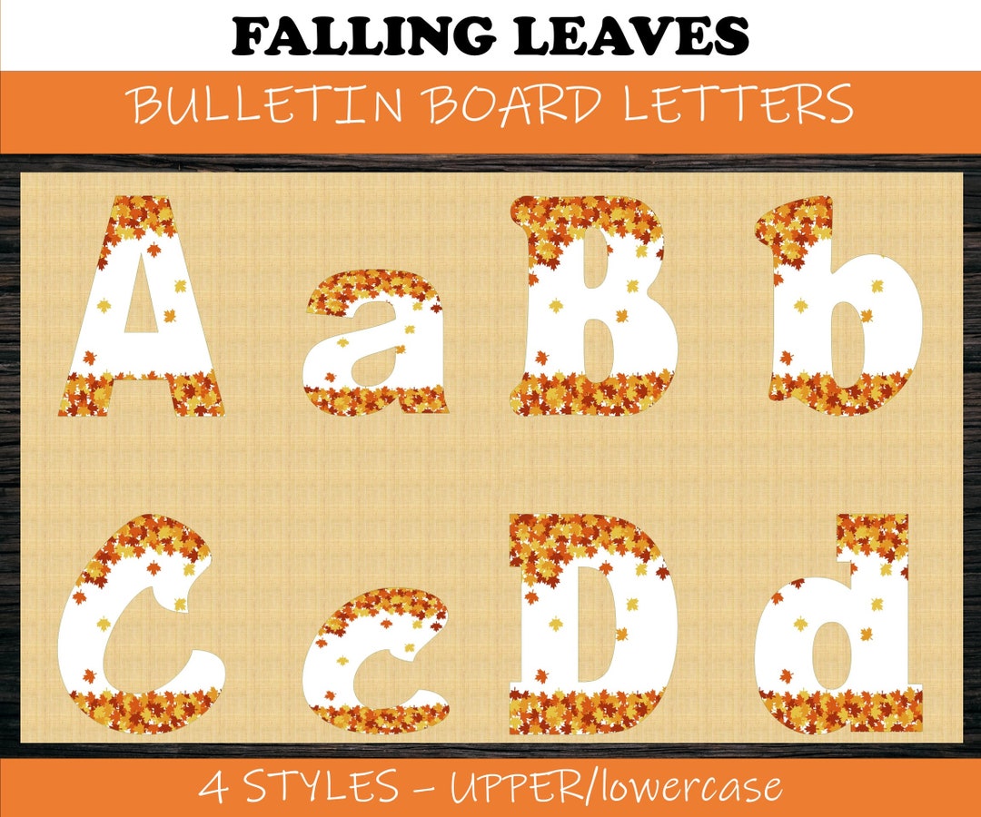 Falling Leaves Letters for Easy Classroom Decorations. Fall Theme, 4 ...