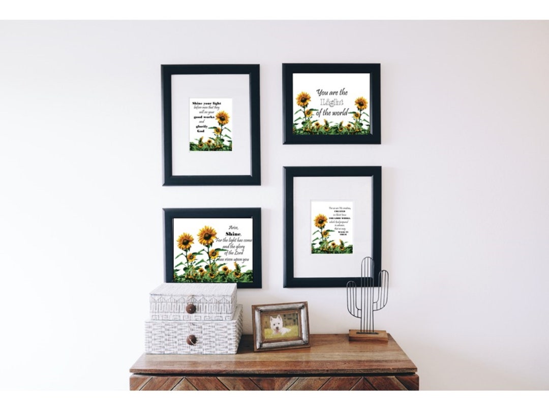 Set of 4 Bible Verse Printables With Sunflowers-beautiful and ...