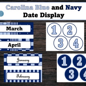 School Colors: Carolina Blue and Navy Classroom Decor Bundle for Middle ...