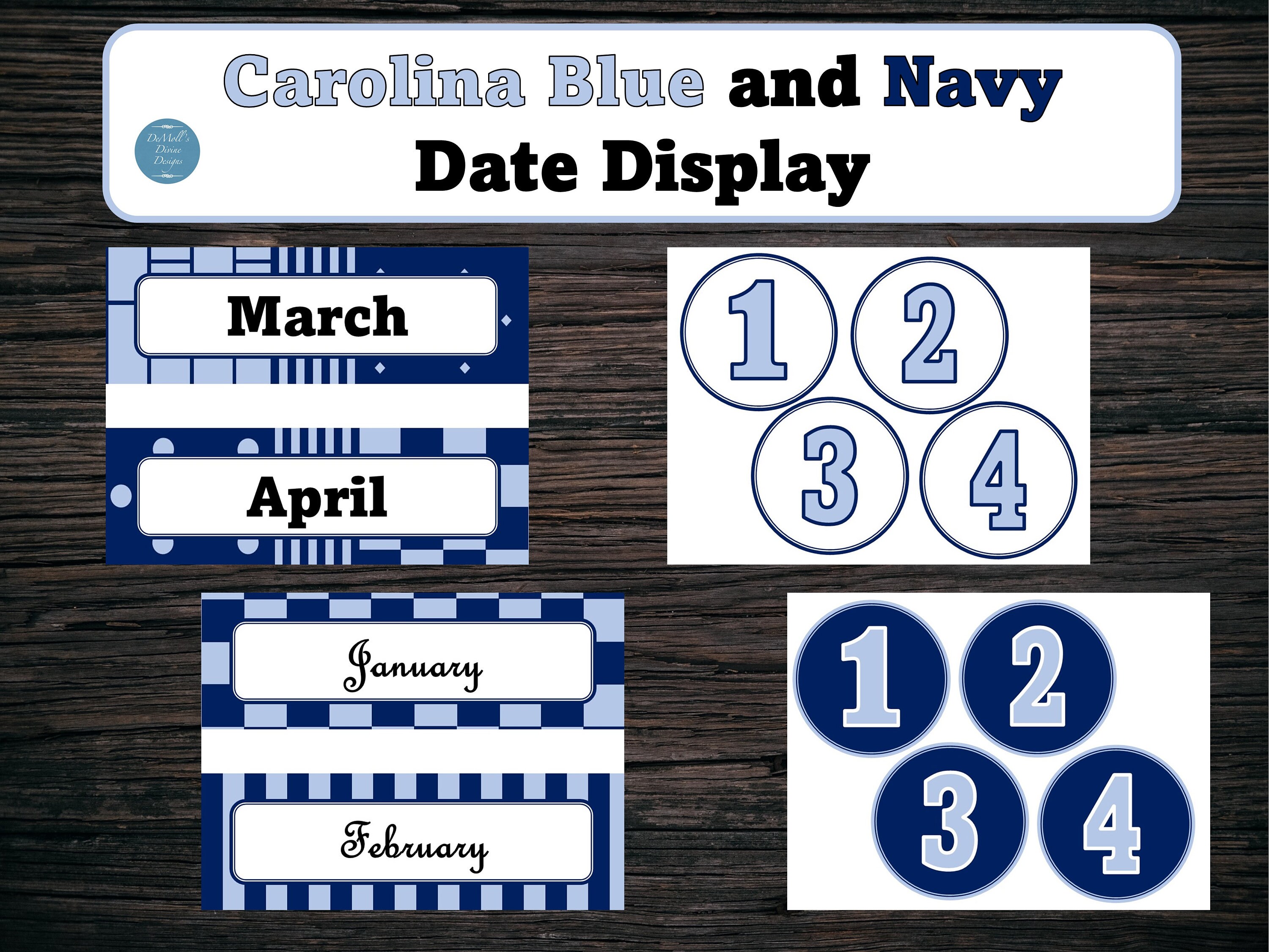 School Colors: Carolina Blue and Navy Classroom Decor Bundle for Middle ...