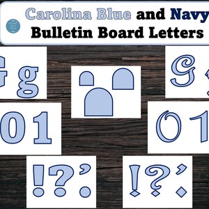 School Colors: Carolina Blue and Navy Classroom Decor Bundle for Middle ...