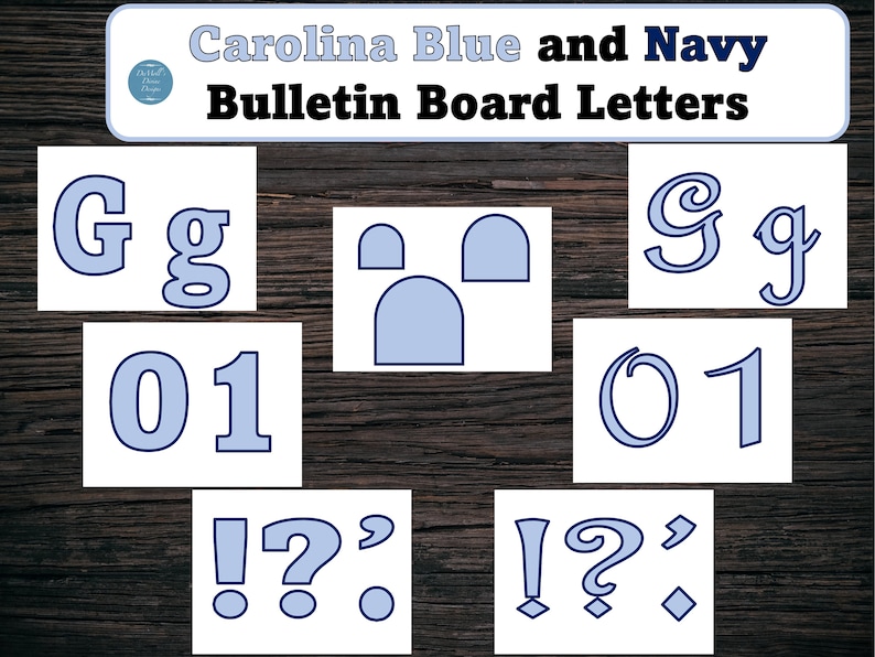 School Colors: Carolina Blue and Navy Classroom Decor Bundle for Middle ...