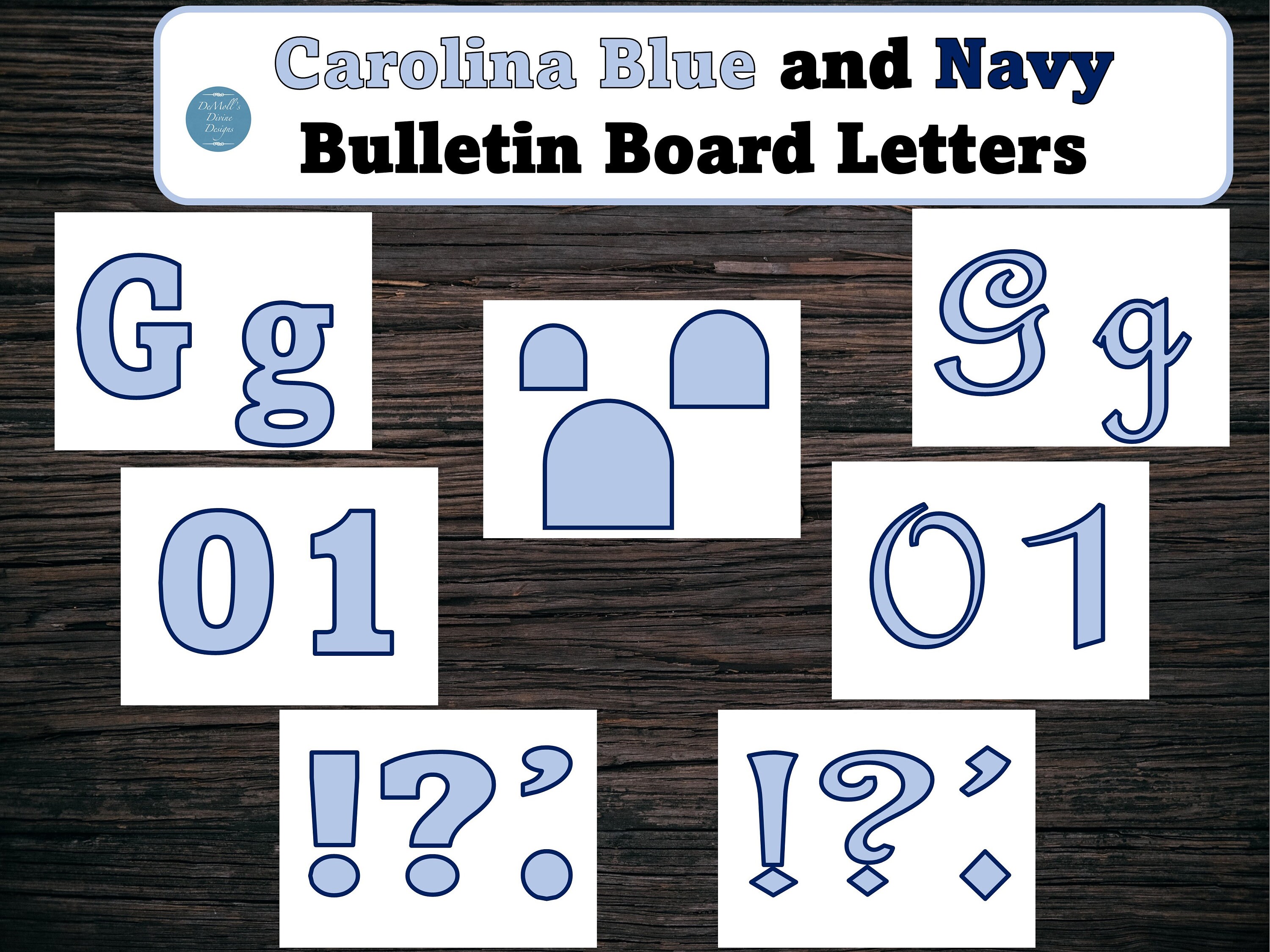 School Colors: Carolina Blue and Navy Classroom Decor Bundle for Middle ...