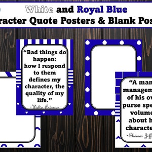 School Colors: White and Royal Blue Classroom Decor Bundle for Middle ...