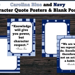 School Colors: Carolina Blue and Navy Classroom Decor Bundle for Middle ...