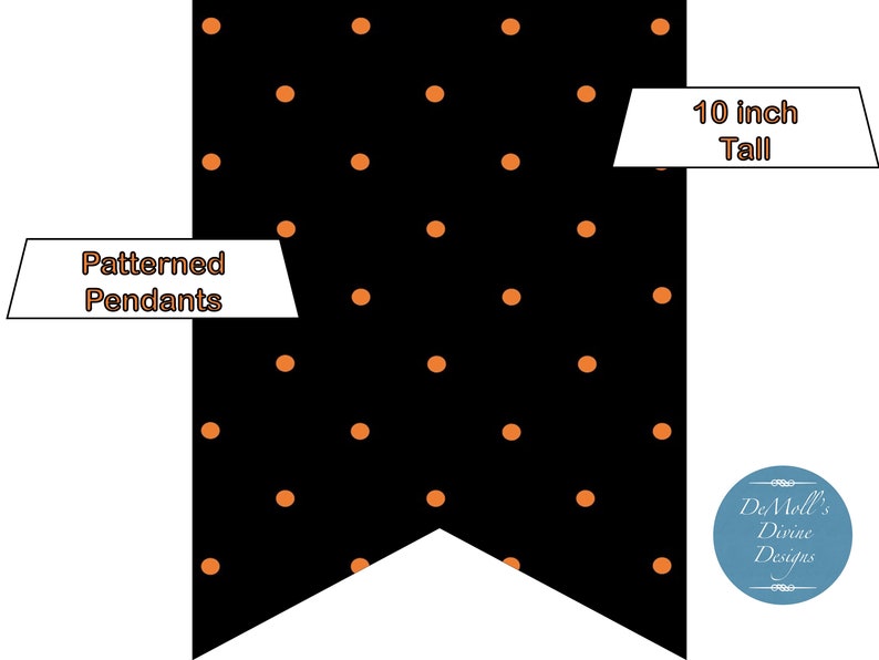 School Colors: Orange and Black Bunting, Pendant, or Round Banners for ...