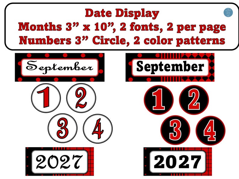 Red Black Classroom Signs Labels: Middle High School Spirit (digital ...