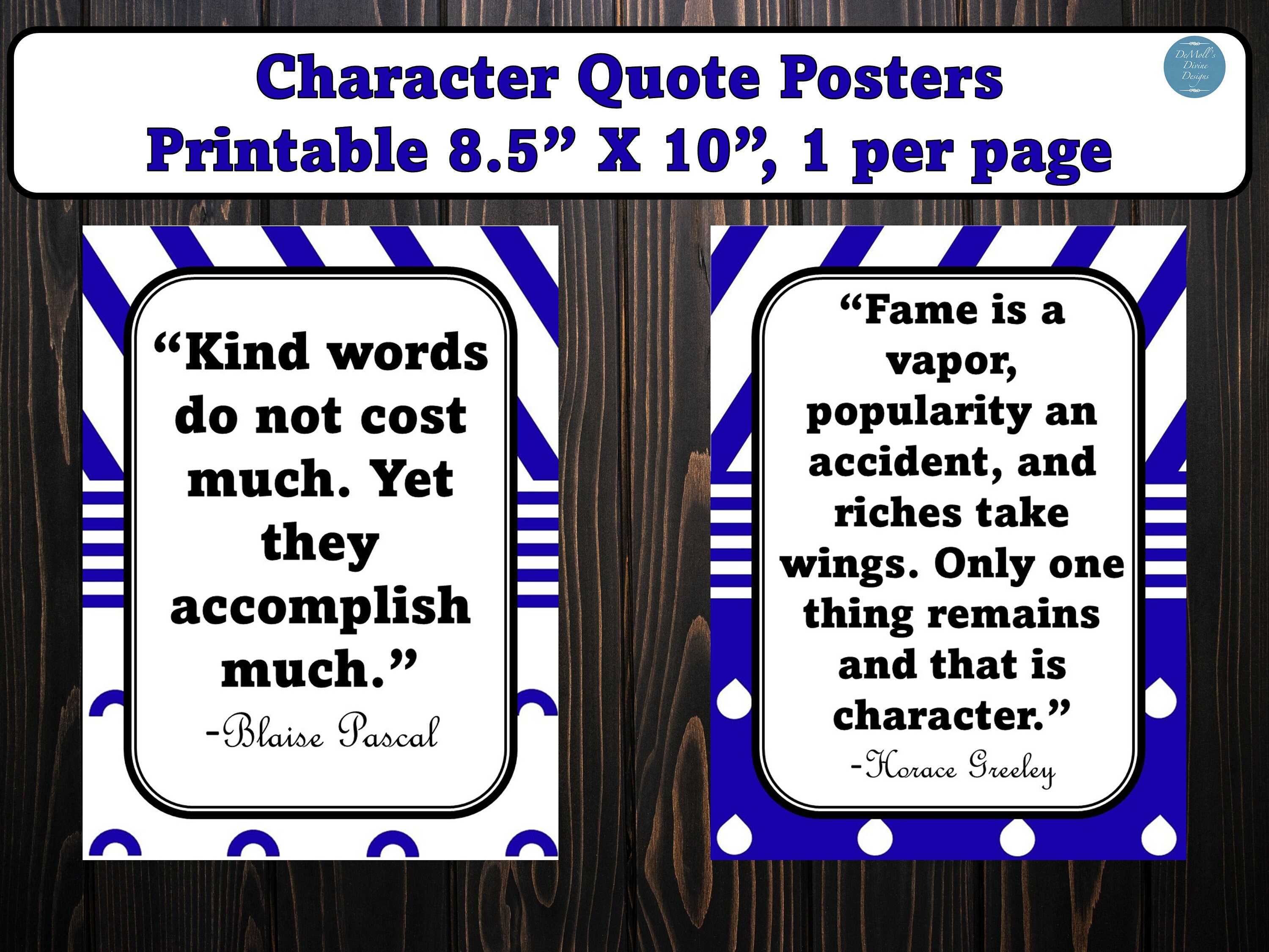 White and Royal Blue School Signs: Classroom Decor (digital Download ...